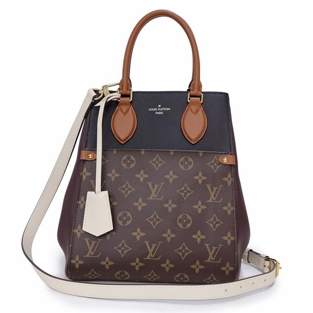 （未使用　展示品）ルイ ヴィトン LOUIS VUITTON フォールド トート MM 2WAY ショルダー ハンドバッグ 斜め掛け モノグラム レザー ブラウン ブラック ボルドー アイボリー ゴールド金具 M45409