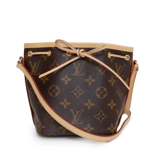 （未使用　展示品）ルイ ヴィトン LOUIS VUITTON ナノ ノエ ショルダーバッグ 斜め掛け モノグラム ヌメ革 レザー ブラウン ゴールド金具 M41346