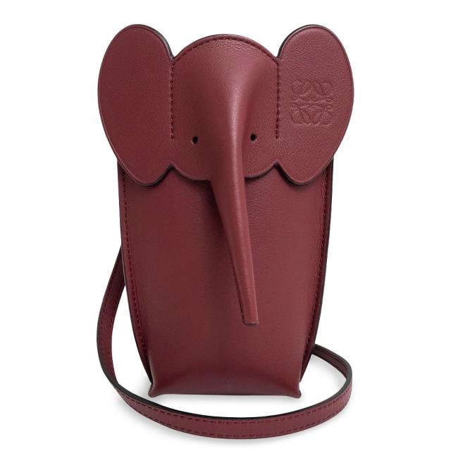 （未使用　展示品）ロエベ LOEWE エレファント ポケット ショルダーバッグ 斜め掛け 象 ゾウ クラシックカーフ レザー ボルドー C623B02X04