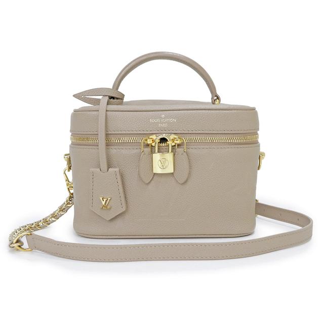 （美品）ルイ ヴィトン LOUIS VUITTON ヴァニティ バニティ PM 2WAY チェーン ショルダー ハンドバッグ 斜め掛け モノグラムアンプラント レザー トゥルトレール ベージュ ゴールド金具 M45608