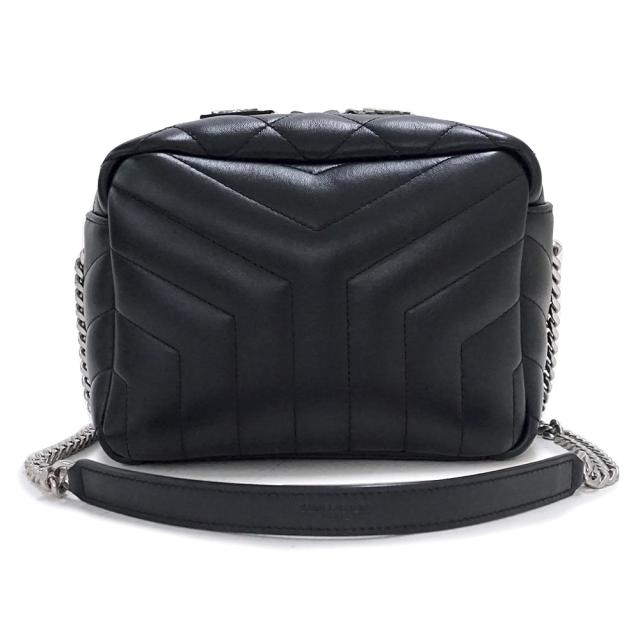 （未使用　展示品）サンローランパリ SAINT LAURENT PARIS ルル ボーリング チェーン ショルダーバッグ 斜め掛け レザー ブラック シルバー金具 574102