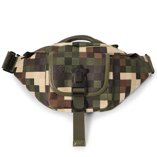 （新品・未使用品）ルイ ヴィトン LOUIS VUITTON モーション バムバッグ 2way ウエストバッグ ボディバッグ 斜め掛け ダモフラージュ レザー カーキ ダモフラージュグリーン ブラック金具 M24446