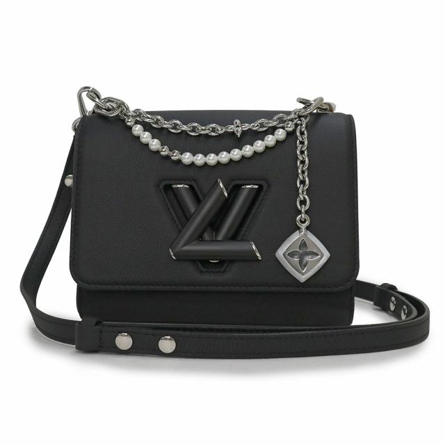 （未使用　展示品）ルイ ヴィトン LOUIS VUITTON ツイスト PM モノグラム フラワー パール チェーン ショルダーバッグ 斜め掛け トリヨンレザー ブラック シルバー金具 M14636 箱付