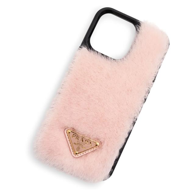 （新品・未使用品）プラダ PRADA シアリング トライアングルロゴ iPhone 13 Pro 携帯 スマホ スマートフォンケース シープファー ピンク 1ZH149 箱付