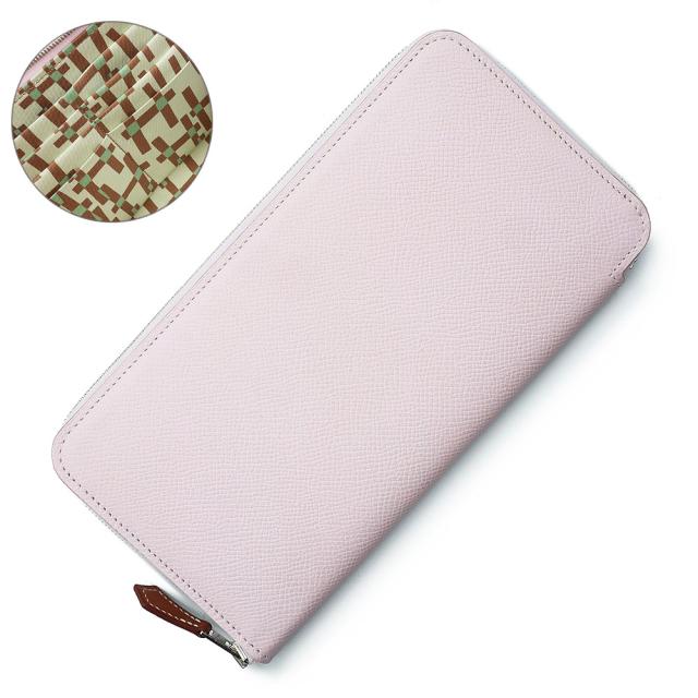 （新品・未使用品）エルメス HERMES アザップ ロング シルクイン H en Filet Hアンフィレ ジップ ラウンドファスナー 長財布 ヴォーエプソン レザー モーヴペール ヴェールフィズ チャイ ピンク シルバー金具 U刻印 箱付