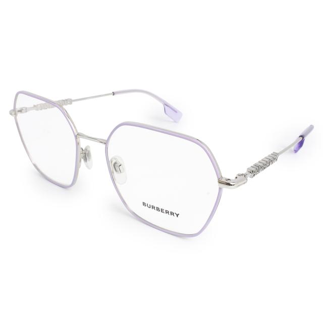 （未使用　展示品）バーバリー BURBERRY アイウェア 眼鏡 メガネ メタルフレーム ライラック ライトパープル シルバー BE1381