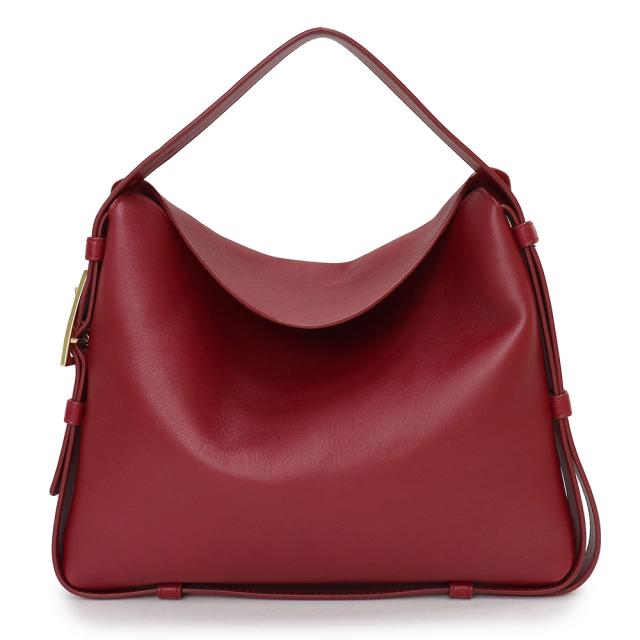 （未使用　展示品）ボッテガヴェネタ BOTTEGA VENETA クレードル ショルダー ハンドバッグ ラムスキン レザー スウェード ボルドー レッド ゴールド金具 680058