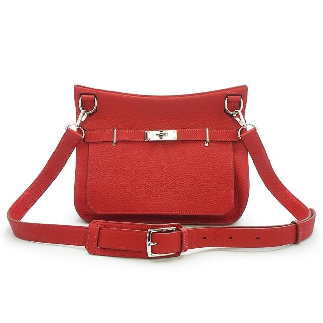 （中古）エルメス HERMES ジプシエール 28 ショルダーバッグ 斜め掛け トリヨンクレマンス レザー ルージュピマン レッド シルバー金具 □P刻印