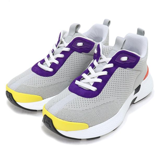 （未使用保管品）エルメス HERMES ヒーローズ スニーカー シューズ 靴 #36.5 23.5cm ニット テクニック シェーヴルヴェロア Gris Clair グリクレール マルチカラー グレー