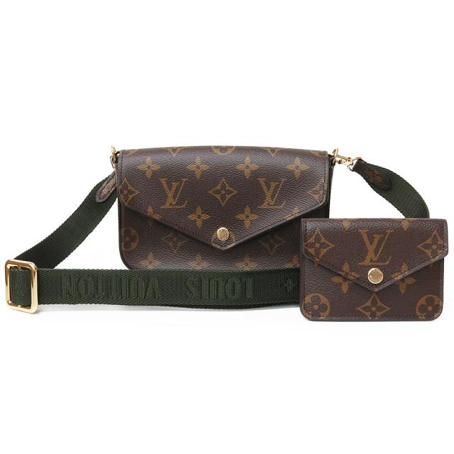 （未使用　展示品）ルイ ヴィトン LOUIS VUITTON ミュルティ ポシェット フェリシー ショルダーバッグ 斜め掛け モノグラム ブラウン カーキ ゴールド金具 M80091 箱付