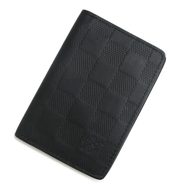 （未使用保管品）ルイ ヴィトン LOUIS VUITTON オーガナイザー ドゥ ポッシュ カードケース 名刺入れ 定期入れ パスケース ダミエアンフィニ レザー オニキス ブラック N63197 箱付