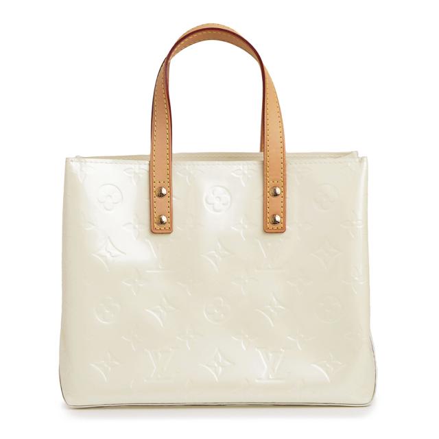 （美品）ルイ ヴィトン LOUIS VUITTON リード PM ハンドバッグ ヴェルニ エナメル パテント レザー ペルル ホワイト ゴールド金具 M91336
