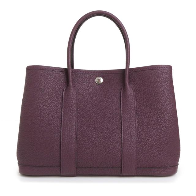 （新品・未使用品）エルメス HERMES ガーデンパーティ TPM 30 ハンドバッグ ネゴンダ レザー カシス パープル シルバー金具 D刻印