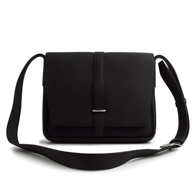 （新品・未使用品）エルメス HERMES スティーヴ スティーブ ライト ジュニア メッセンジャー ショルダーバッグ 斜め掛け トゴ レザー Noir ノワール ブラック シルバー金具 K刻印