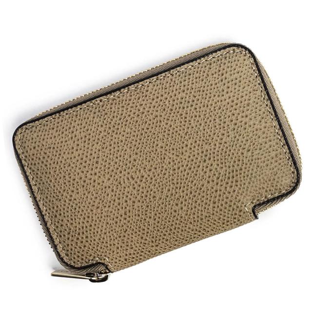 （未使用　展示品）ヴァレクストラ Valextra ラウンドジップ ミニウォレット ケース 小銭入れ 財布 ソフトカーフスキン レザー オイスターグレー ゴールド金具 SGZA0007028LOCCP99MO 箱付