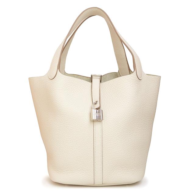 （新品・未使用品）エルメス HERMES ピコタンロック 22 MM ハンドバッグ トリヨンクレマンス レザー Craie クレ オフホワイト シルバー金具 Z刻印