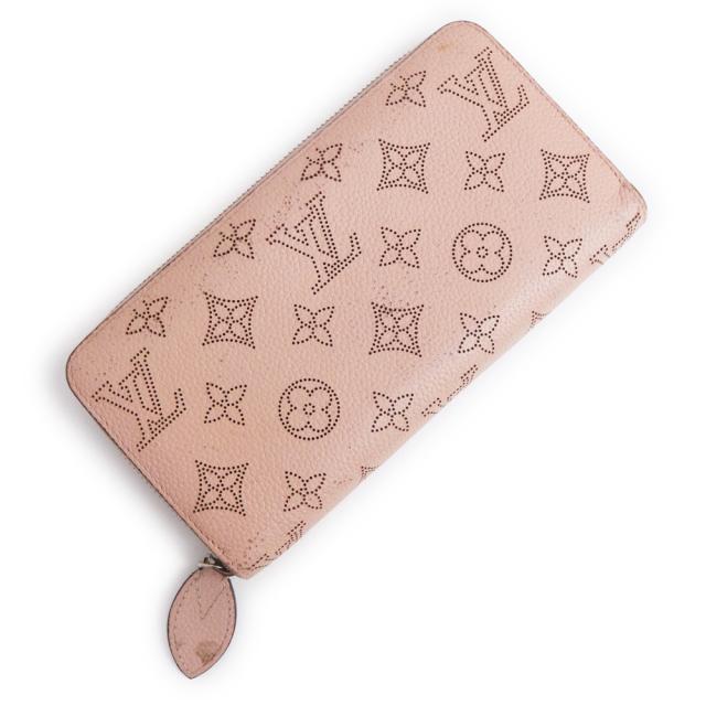 （中古）ルイ ヴィトン LOUIS VUITTON ジッピー ウォレット ラウンドファスナー 長財布 モノグラムマヒナ レザー マグノリア ピンク シルバー金具 M61868