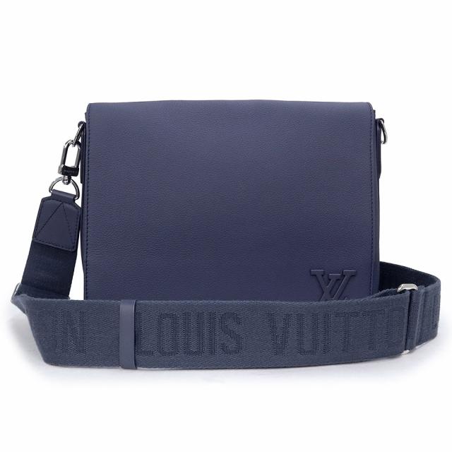 （未使用　展示品）ルイ ヴィトン LOUIS VUITTON LV アエログラム ニュー メッセンジャー ショルダーバッグ 斜め掛け カウハイドレザー ネイビー シルバー金具 M21363