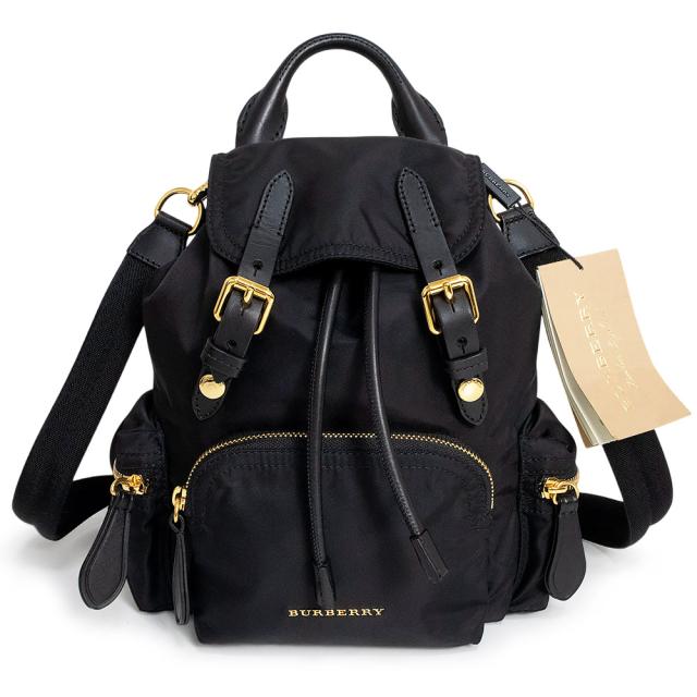 （未使用　展示品）バーバリー BURBERRY ミニ リュック デイパック バックパック ナイロン レザー ブラック ゴールド金具 4075972