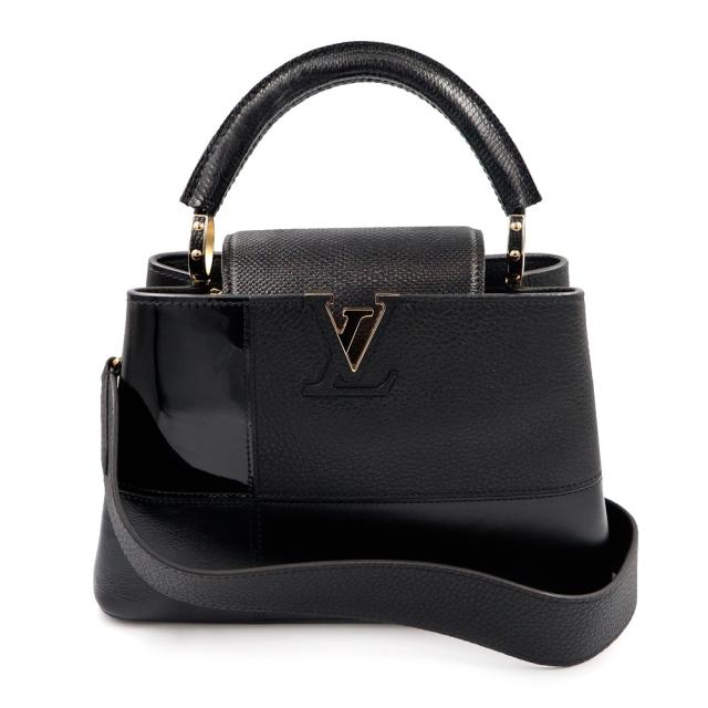 （未使用　展示品）ルイ ヴィトン LOUIS VUITTON カプシーヌ BB ショルダー ハンドバッグ 2way 斜め掛け トリヨンレザー カーフスキン レザー パテントレザー スネーク ブラック ゴールド金具 M59269