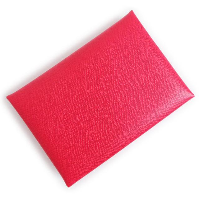 （新品・未使用品）エルメス HERMES カルヴィ デュオ コンパクト カード パス ケース 名刺 定期 小銭入れ 財布 ヴォーマダム ローズエクストリーム ピンク シルバー金具 W刻印 箱付
