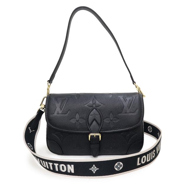 （未使用　展示品）ルイ ヴィトン LOUIS VUITTON ディアヌ 2Way ショルダー ハンドバッグ 斜め掛け モノグラムアンプラント レザー NOIR ノワール ブラック ゴールド金具 M46386