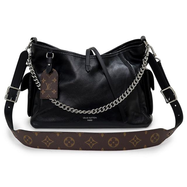 （未使用　展示品）ルイ ヴィトン LOUIS VUITTON キャリーオール カーゴ バイブ PM チェーン 2way トート ショルダーバッグ 斜め掛け ラムスキン レザー モノグラム ノワール ブラック シルバー金具 M24861