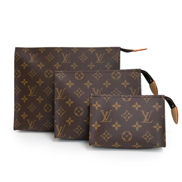 （新品・未使用品）ルイ ヴィトン LOUIS VUITTON トリオ ポッシュ トワレ ポーチ モノグラム ブラウン ゴールド金具 M47195 箱付
