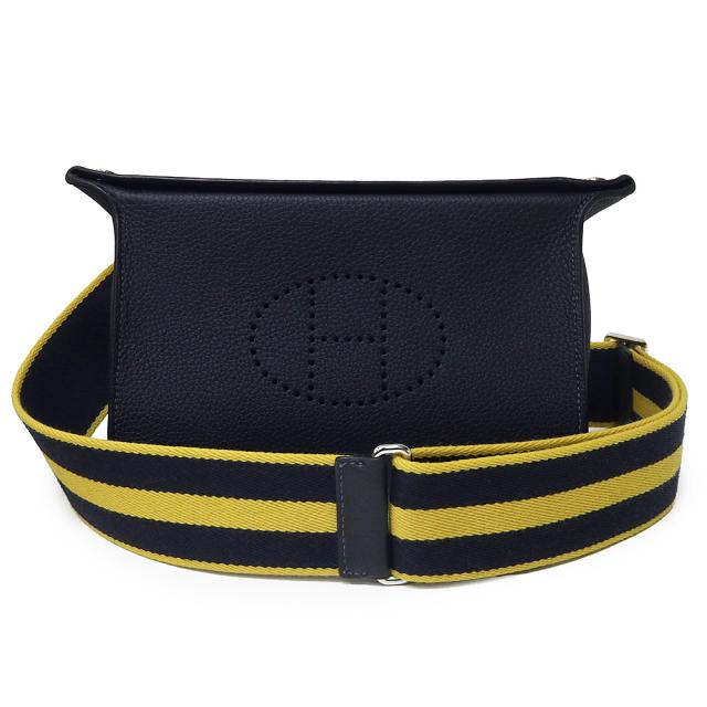 （新品・未使用品）エルメス HERMES ヴィド ポッシュ ショルダーバッグ 斜め掛け トゴ レザー キャバン ジョーヌナプル ネイビー イエロー シルバー金具 B刻印 箱付