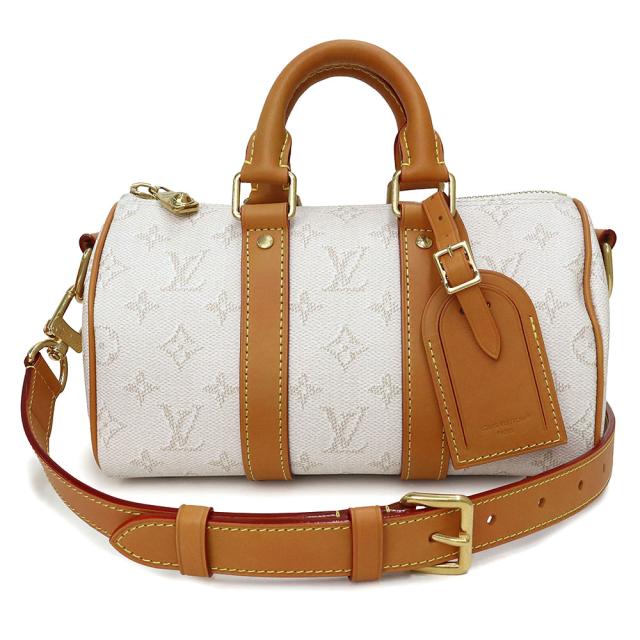 （未使用　展示品）ルイ ヴィトン LOUIS VUITTON キーポル バンドリエール 25 2way ショルダー ボストン ハンドバッグ 斜め掛け モノグラム ヘリテージ レザー オフホワイト ゴールド金具 M15076