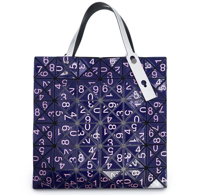 （未使用　展示品）イッセイミヤケ ISSEY MIYAKE バオバオ BAOBAO ナンバー トート ハンドバッグ PVC ネイビー ライトパープル グレー メタリックグレー金具 BB53-AG622