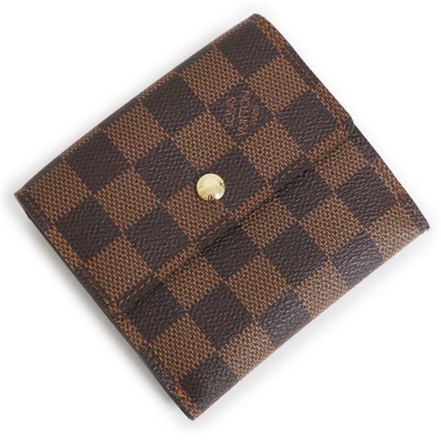 （未使用保管品）ルイ ヴィトン LOUIS VUITTON ポルトフォイユ エリーズ Wホック 二つ折り財布 ダミエ ブラウン ゴールド金具 N61654 箱付