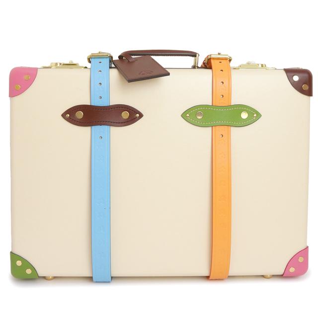 （美品）グローブトロッター GLOBE TROTTER GOLF le FLEUR ゴルフ ラ フルール コラボ スーツケース トランク ヴァルカナイズドファイバーボード ベジタブルタンニンレザー ベージュ マルチカラー ゴールド金具