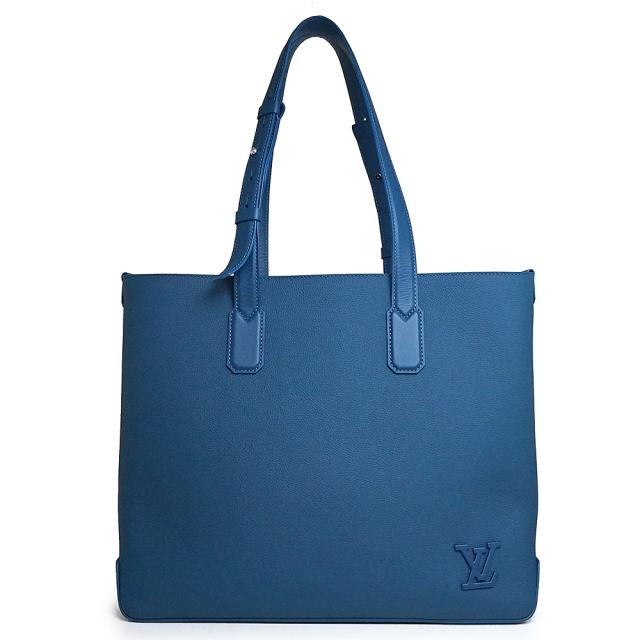 （未使用　展示品）ルイ ヴィトン LOUIS VUITTON LV アエログラム ファストライン トートバッグ カウハイドレザー ブルー シルバー金具 M23707