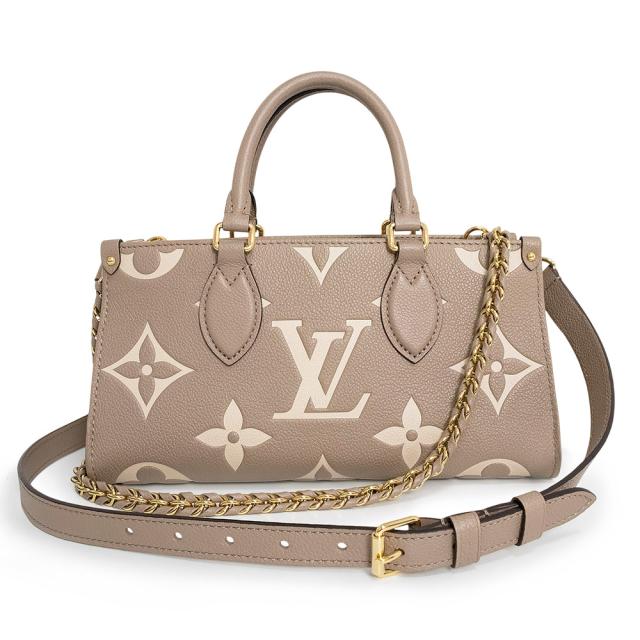 （未使用　展示品）ルイ ヴィトン LOUIS VUITTON オンザゴー EW 3way ショルダー ハンドバッグ 斜め掛け モノグラムアンプラント レザー バイカラー ダブ クリーム ベージュ ゴールド金具 M23641