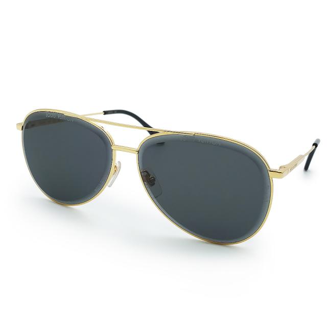 （未使用　展示品）ルイ ヴィトン LOUIS VUITTON LV スーパーヴィジョン メタル パイロット サングラス メガネ 眼鏡 アイウェア ゴールド ブラック Z2636U 箱付