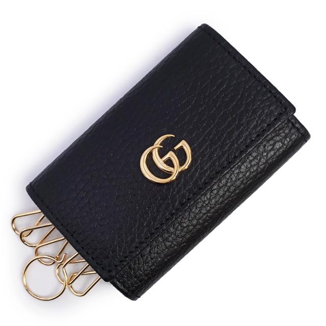 （新品・未使用品）グッチ GUCCI GG マーモント 6連 キーケース レザー ブラック ゴールド金具 456118 箱付