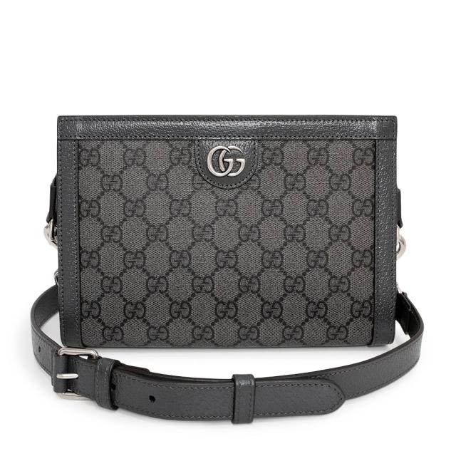 （新品・未使用品）グッチ GUCCI オフィディア スモール ショルダーバッグ 斜め掛け GGスプリームキャンバス グレー ブラック アンティークシルバー金具 795467 箱付