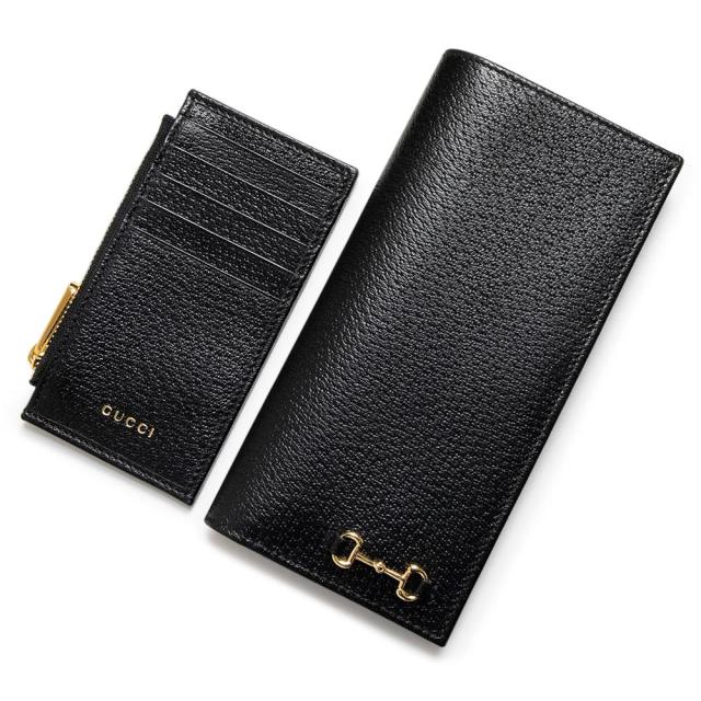 （新品・未使用品）グッチ GUCCI ホースビット付き ロング ウォレット 二つ折り長財布 カーフスキン レザー ブラック ゴールド金具 746038 箱付