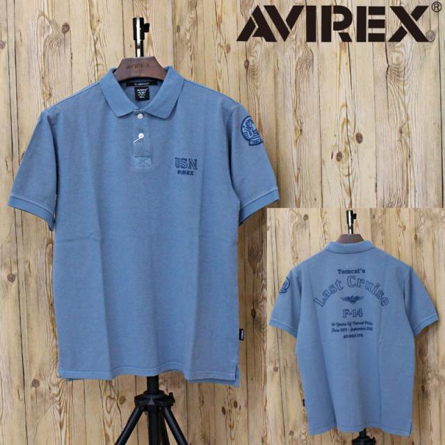 送料無料 AVIREX アヴィレックス FADE WASH LAST CRUISE EMB POLO SHIRT 783-5136001 フェイドウォッシュ ラストクルーズ 刺繍 半袖ポロシャツ ミリタリー アビレックス トップス メンズ ブランド おすすめ おしゃれ 春 夏 服
