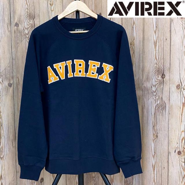 送料無料 AVIREX アヴィレックス LOGO PATCH CREW SWEAT クルーネック スウェット トレーナー アビレックス トップス 長袖 メンズ ブランド
