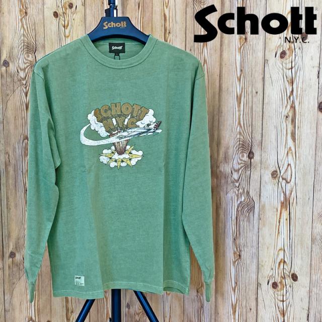 送料無料 Schott ショット AIRPLAIN LS T-SHIRTエアプレーン ロンT ロングTシャツ トップス メンズ ブランド ゆうパケ