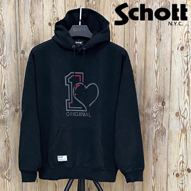 送料無料 Schott ショット メンズ ORIGINAL HEART HOODED SWEAT オリジナルハート パーカー フーディ メンズ レディース 長袖 トップス 782-4231002