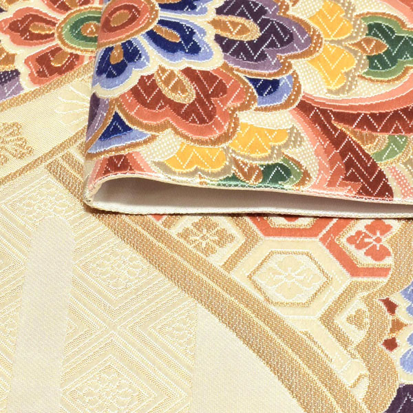 Prices down2】袋帯 フォーマル 礼装袋帯「白金色 華紋」河辺工芸謹製