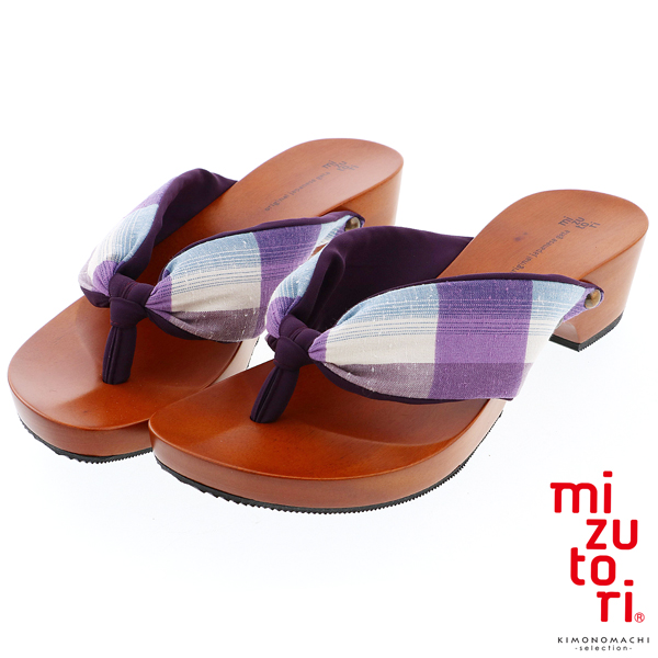 下駄 レディース「月白/紫・紫」女性下駄単品 日本製 足が痛くなりにくい 履き心地の良い下駄 女下駄 女性 桐下駄 浴衣・夏着物に 浴衣下駄 【メール便不可】＜H＞