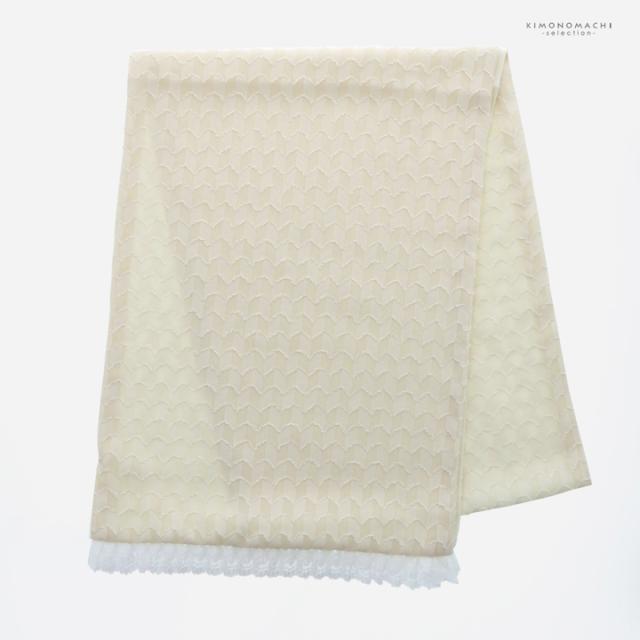 帯揚げ シフォン レース 単品「オフホワイト」ポリエステル 日本製