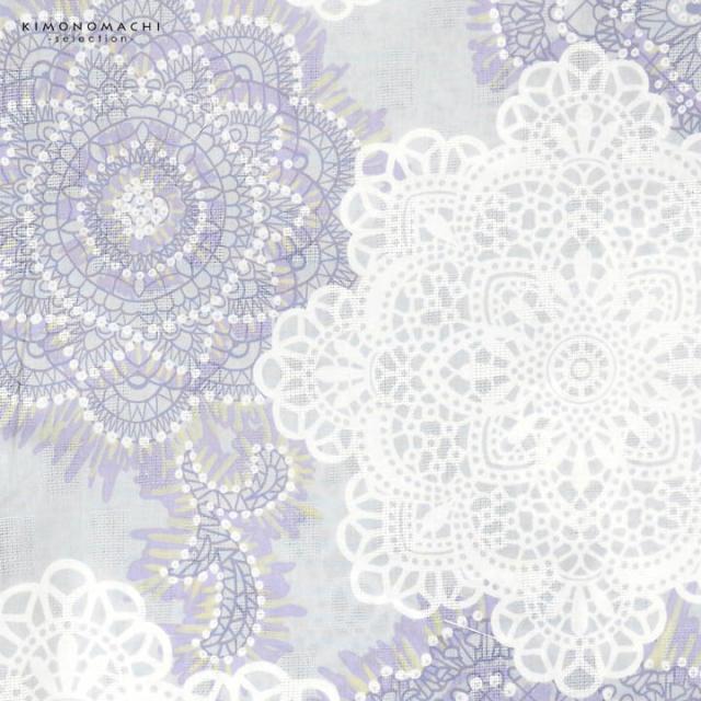 ブランド浴衣単品 和つう レディース 浴衣 単品「ペールグレー レース