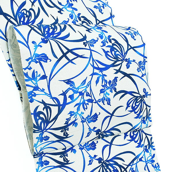 【Prices down2】濱まわた紬 九寸帯 ブルー 糸菊  [送料無料]＜T＞ss2512ong45