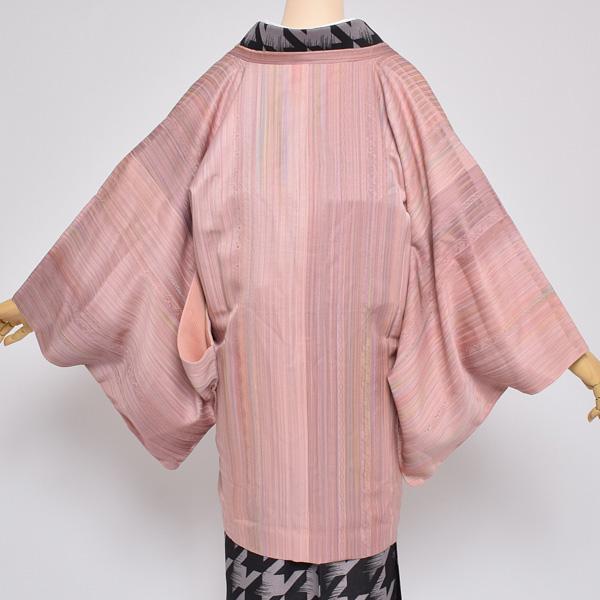 Prices down2】【中古品】着物コート 「浅いピンク 更紗風」 正絹 和装
