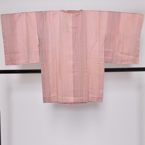 【Prices down2】【中古品】着物コート 「浅いピンク 更紗風」 正絹 和装コート 着物コート 【メール便不可】＜T＞ss2512hor45 Prices down2】【中古品】着物コート 「浅いピンク 更紗風」 正絹 和装